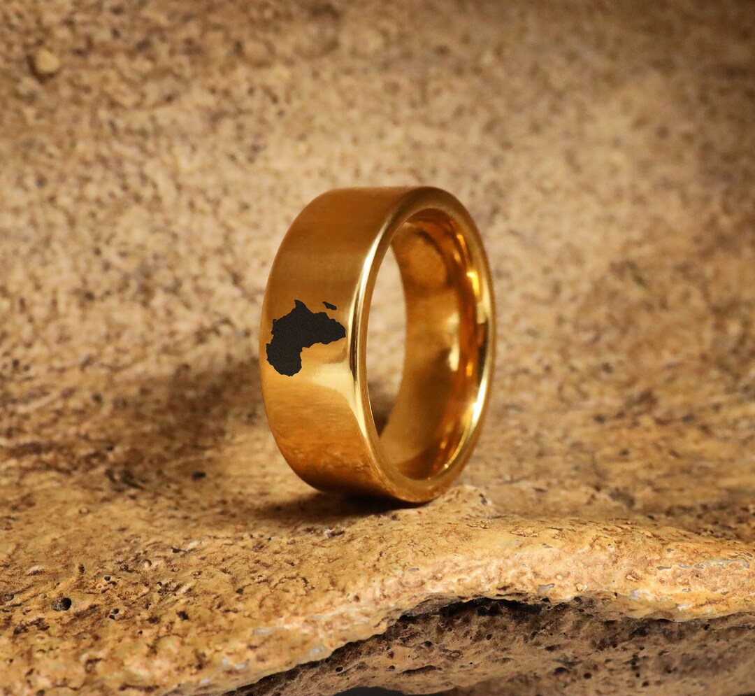 Africa Wedding Band, African Wedding Ring, Africa Continent Anniversary ...
