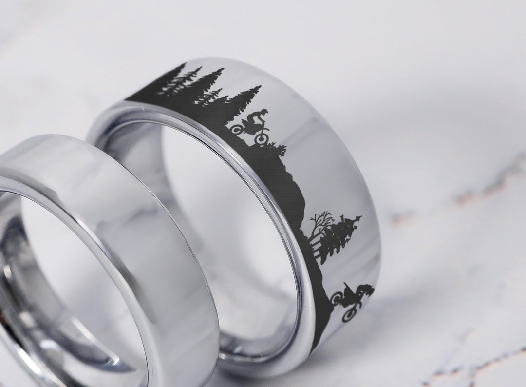 Motocross Rider Wedding Band, Motocross Wedding Ring, off Road Wedding ...