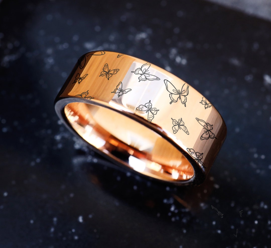 Butterfly Wedding Ring, Butterflies Engagement Ring, Cute Butterflies ...