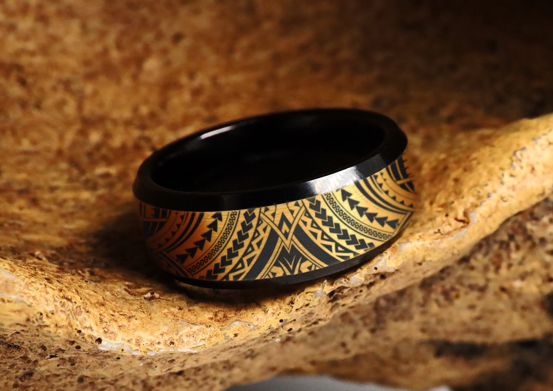 Unique Hawaiian Wedding Ring, Hawaii Wedding Band, Tribal Polynesian ...