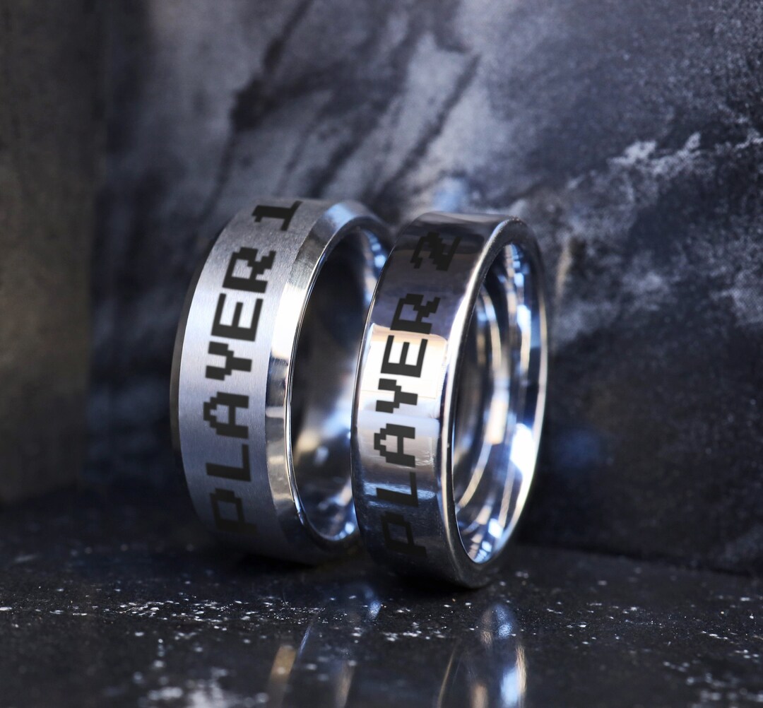 Couples Gamer Rings, Player 1 Player 2 Rings, 2 Piece Couple Set, Gamer ...