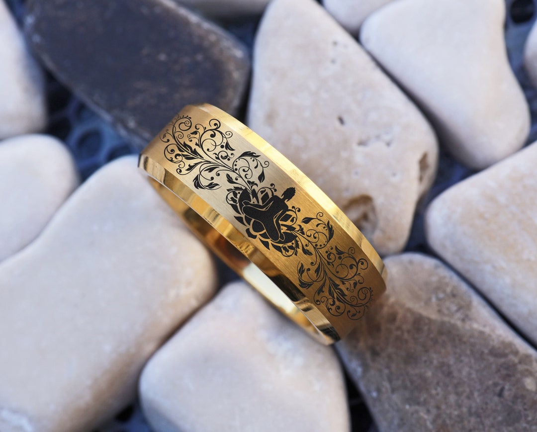 Buddhism Wedding Band, Buddha Filigree Wedding Ring, Zen Master Ring ...