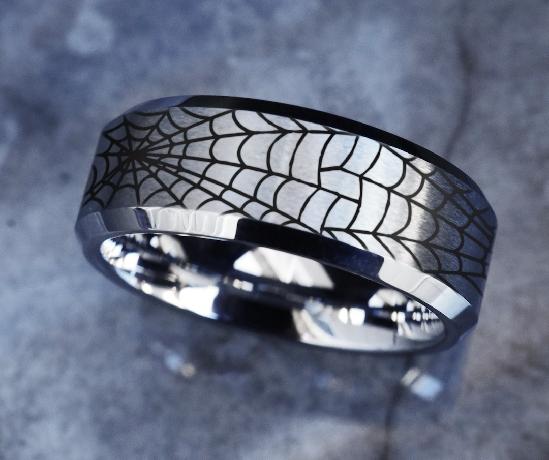 Spider Web Wedding Band, Spiderweb Wedding Ring, Web Wedding Band, Web ...