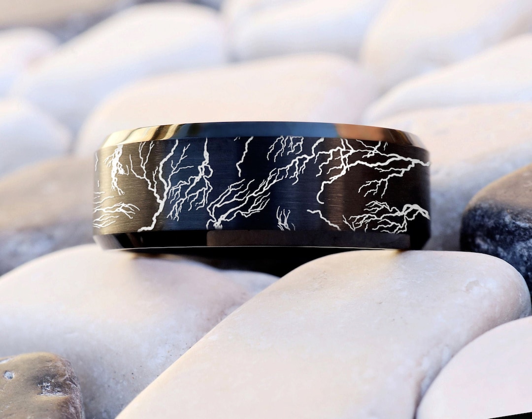 Electricity Wedding Ring, Storm Ring, Storm Wedding Band, Lightning ...