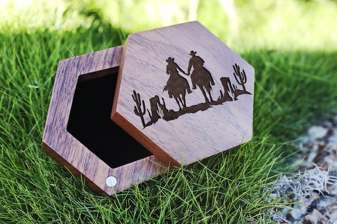 Western Cowboy Ring Box, Cowboy Cowgirl Trinket Tray, Horse Rancher ...