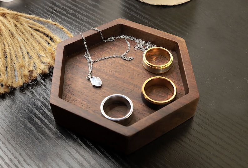 Handwritten Letter Wood Wedding Ring Dish, Vows Jewelry Tray, Love Note ...