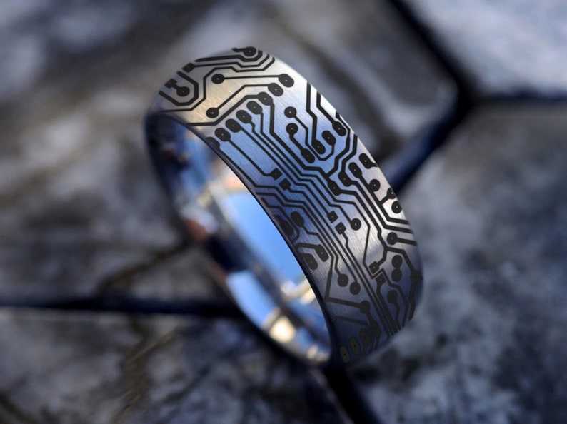 Circuit Board Ring Circuit Board Wedding Band Gamer Ring PC - Etsy