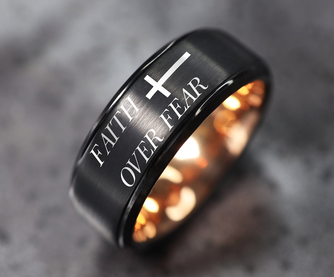 Faith Over Fear Ring, Religious Wedding Ring, God Promise Ring, the ...