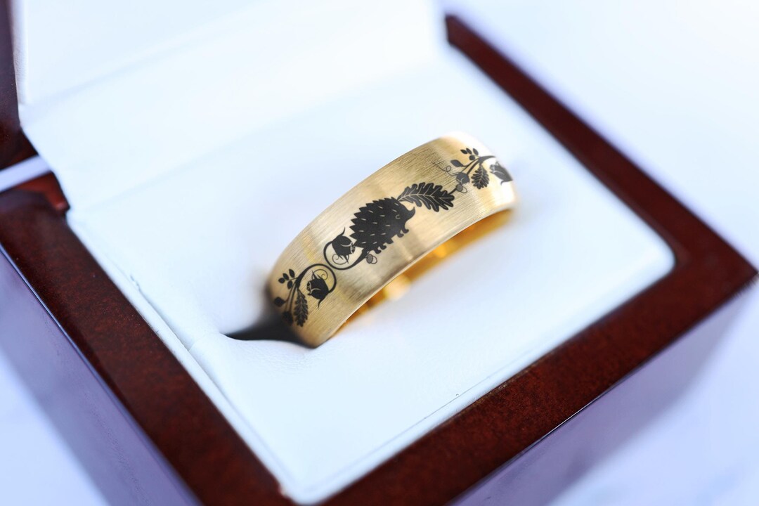 Hedgehog Wedding Ring, Hedgehog Ring, Cute Hedgehog Engagement Ring ...