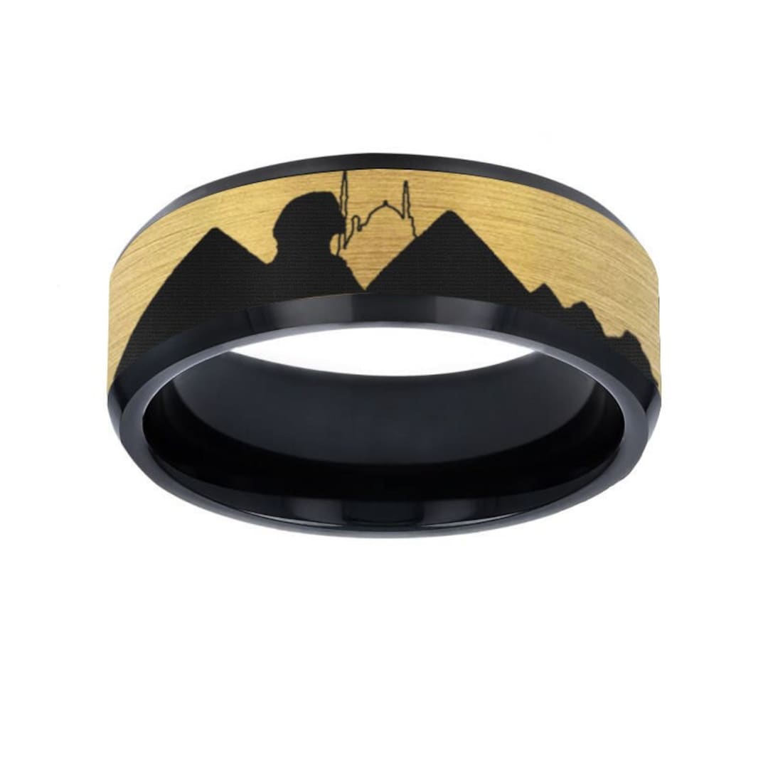 Ancient Egypt Cairo Wedding Band, Hieroglyphics Wedding Ring, Egypt ...