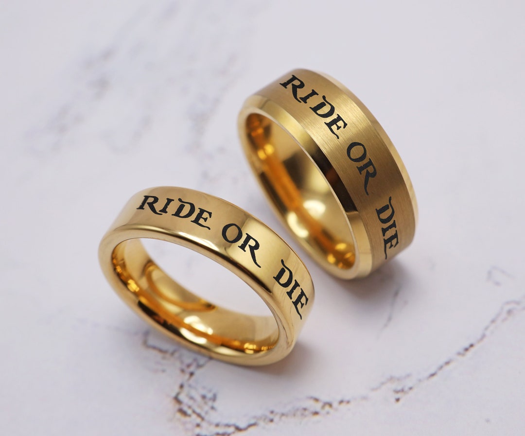 Ride or Die Matching Ring Set, Ride or Die Jewelry, Bestfriend Ring Set ...