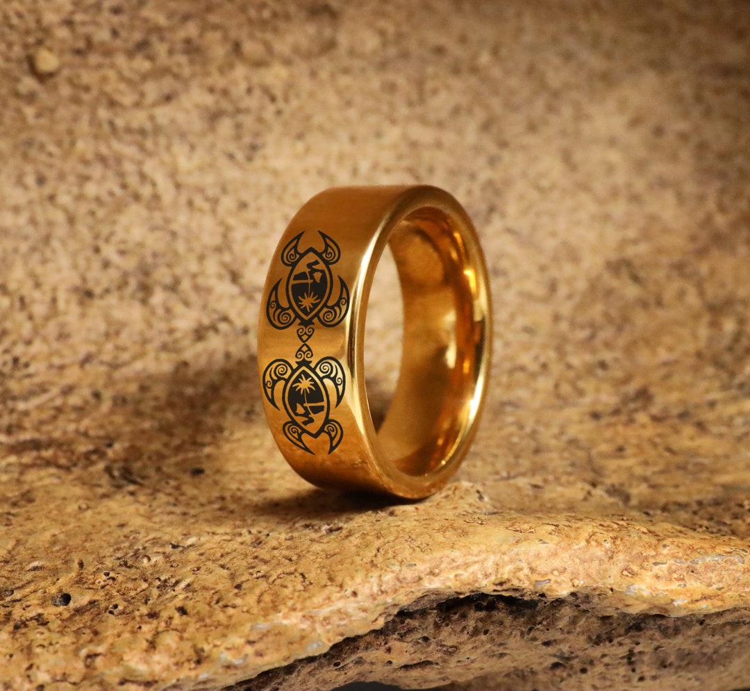 Guam Turtle Wedding Band, Guam Ring, Guamanian Ring, Chamorro ...
