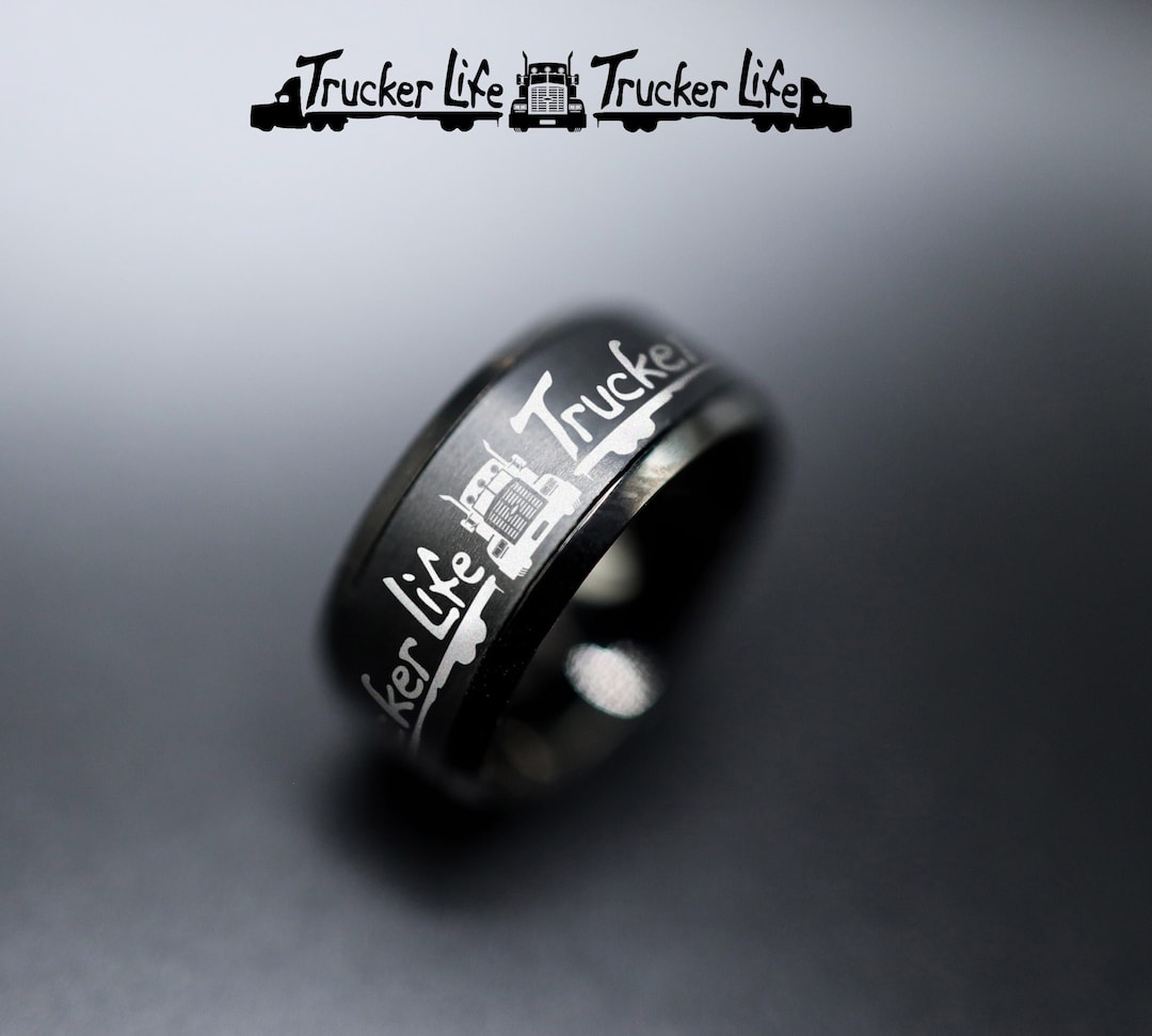Trucker Life Wedding Ring Auto Parts Mechanic Wedding Band, Wrench Car ...