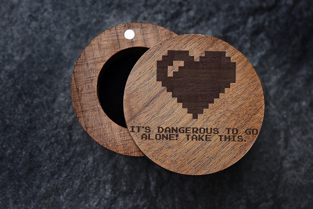 Its Dangerous to Go Alone Take This! Ring Box, Digital Pixel Heart Ring ...