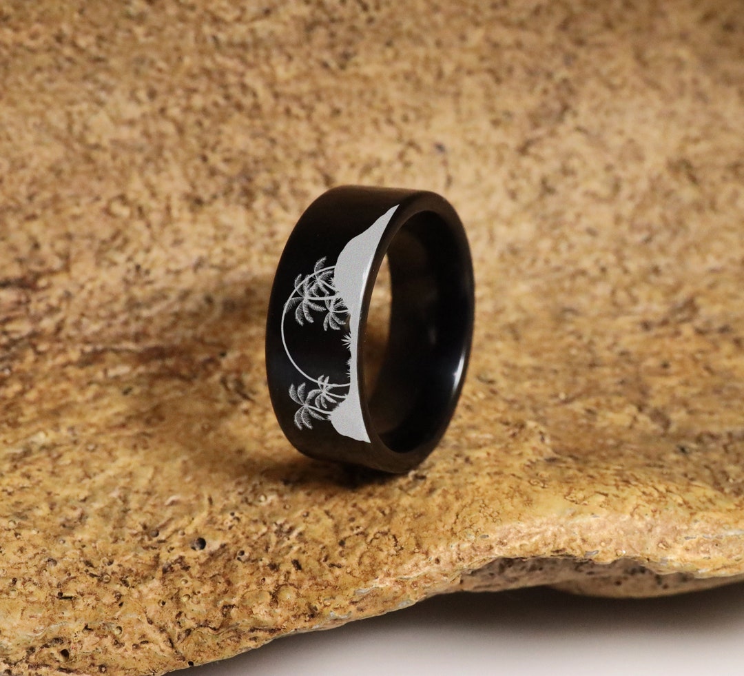 Hawaiian Islands Wedding Band, Big Island Ring, Maui, Honolulu, Kauai ...