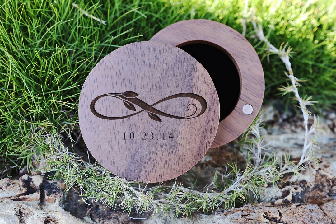 Infinity Symbol Wedding Gift, Forever Wedding Ring Box, Wedding Date ...