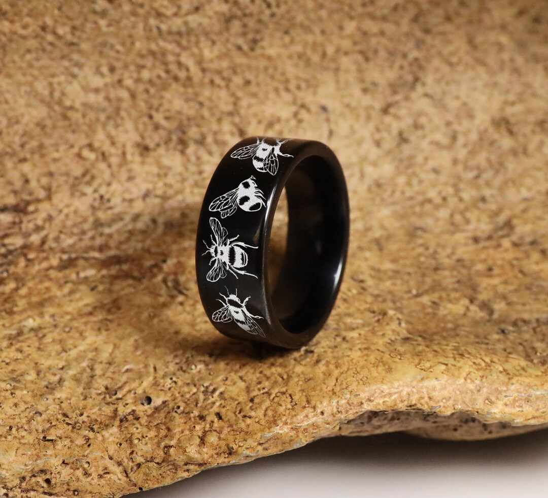 Bumblebee Ring, Honeybee Chibi Wedding Band, Cute Bumblebee Ring ...