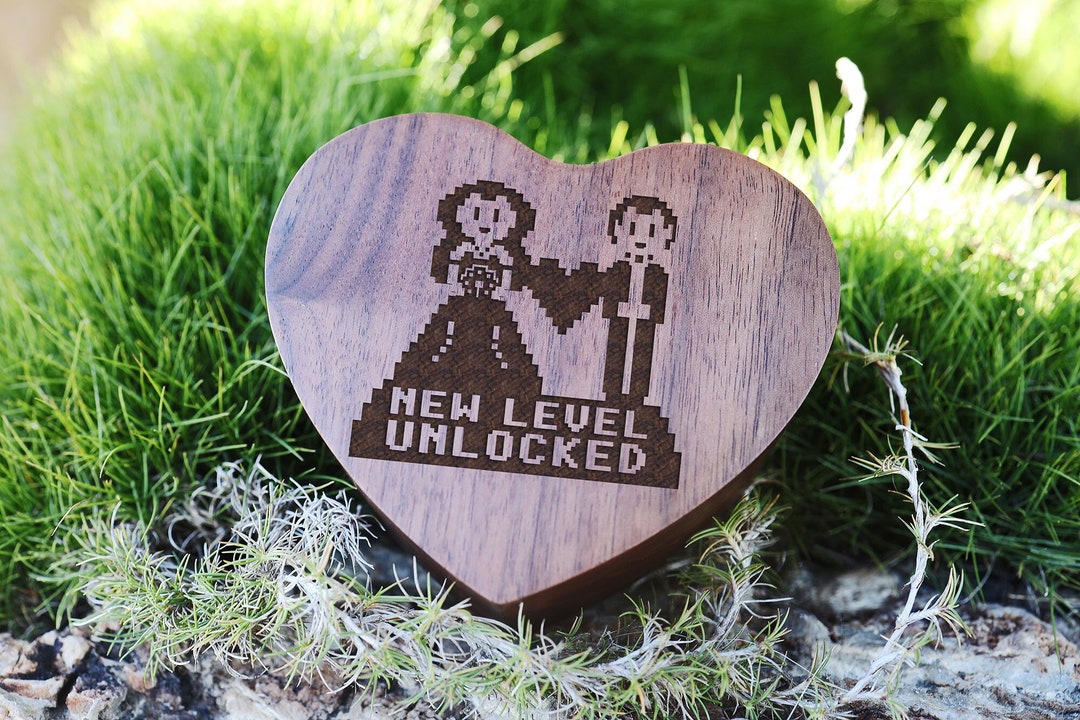 Wedding Gamer Ring Box, Gamer Proposal Ring Box, Gaming Wood Engraved ...