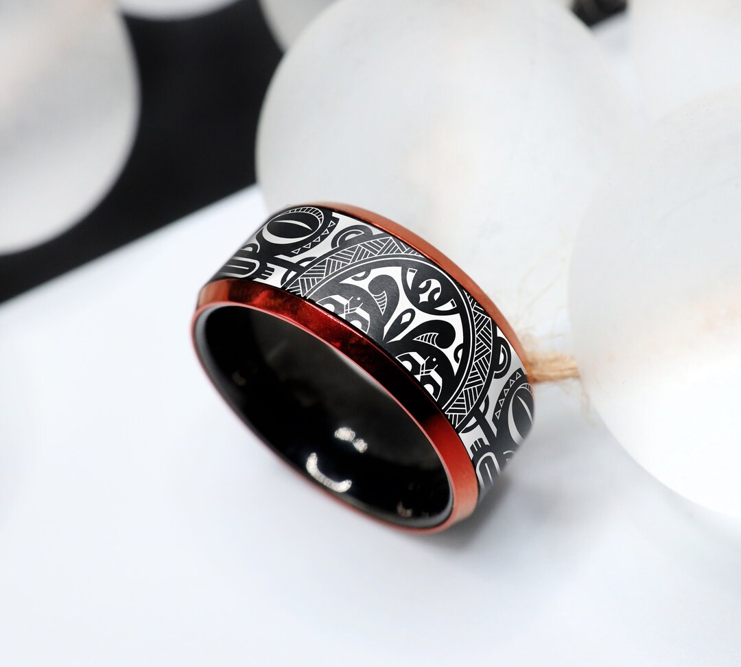 Maori Polynesian Wedding Ring, Tribal Wedding Band, Tribal Polynesian ...