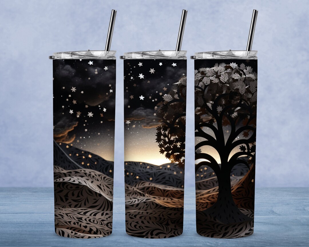 Dusky Knight Tumbler Wrap PNG 3D Tumbler Design Skinny Sublimation ...