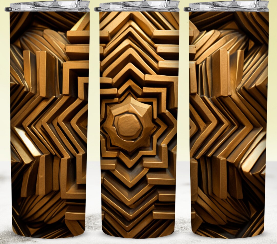Wooden Starburst Tumbler Wrap, PNG 3D Tumbler Design, Skinny ...