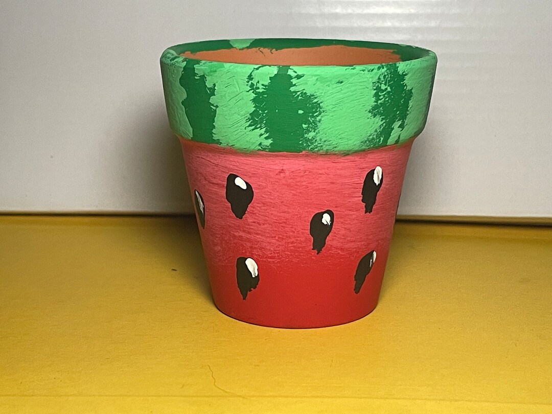 Hand Painted Miniature Watermelon Planter Pot: 2.5-inch Mini Pot - Etsy
