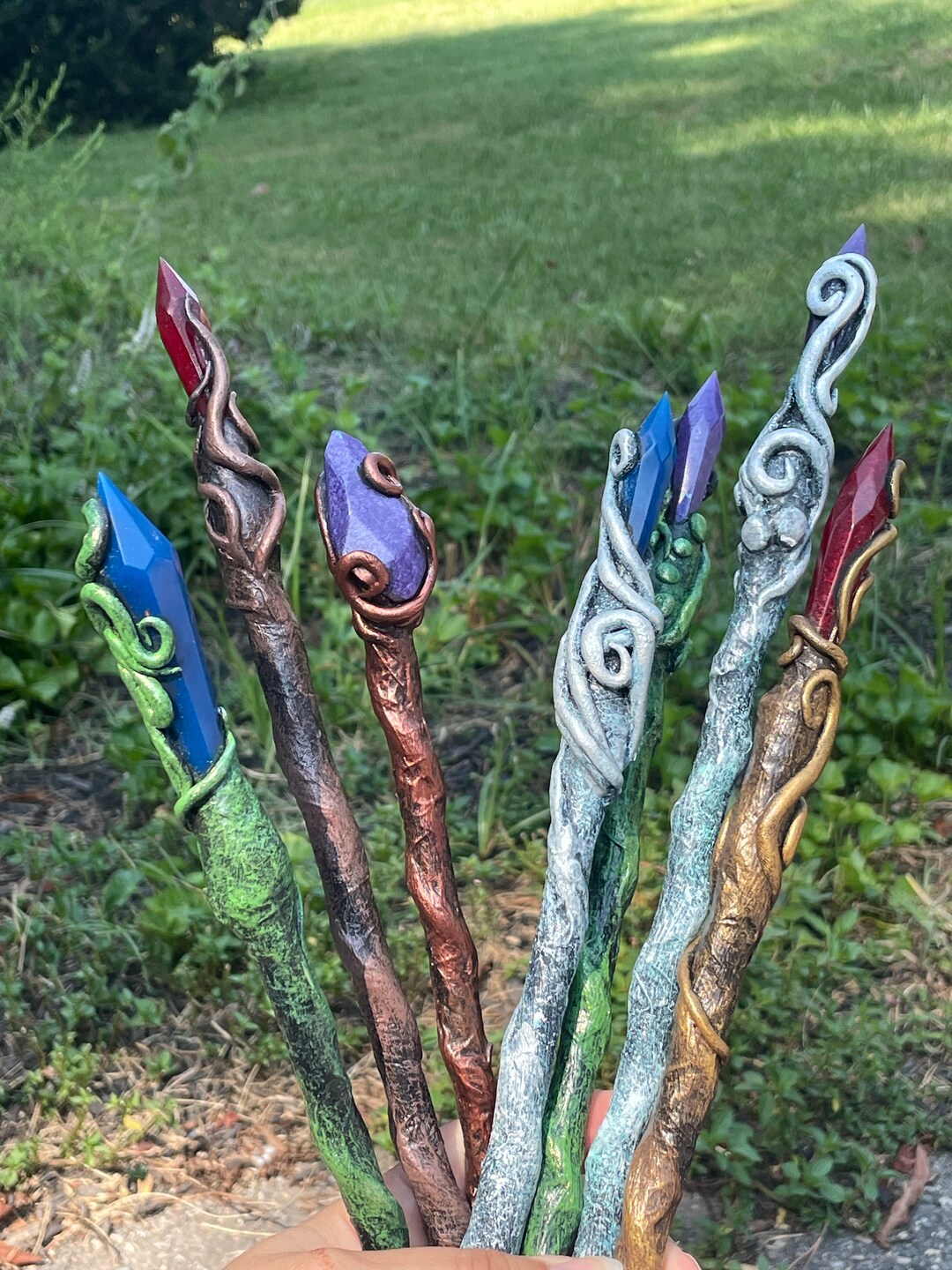 Hand Crafted Costume Replica Crystal Wand Fairy Faerie Mage Magician ...