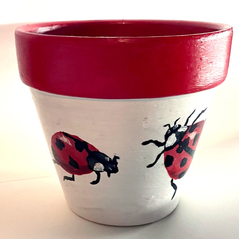 Hand Painted Ladybug Planter Flower Pot 4 Inch Sealed Handmade Gifts - Etsy