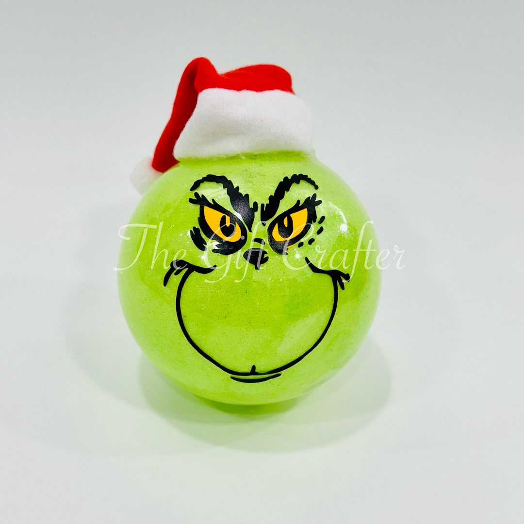 Grinch Grinch Plastic Ornament Customizable Christmas - Etsy