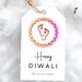 Happy Diwali Gift Tag Printable Diwali Tag Editable Deepawali Gift Tag ...