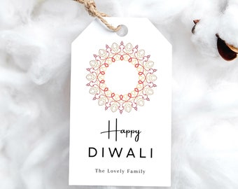 Happy Diwali Gift Tag Printable Diwali Tag Editable Deepawali Gift Tag ...