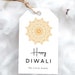 Happy Diwali Gift Tag Printable Diwali Tag Editable Deepawali Gift Tag ...