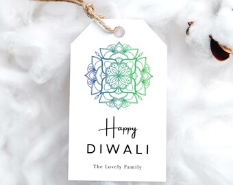 Happy Diwali Gift Tag Printable Diwali Tag Editable Deepawali Gift Tag ...