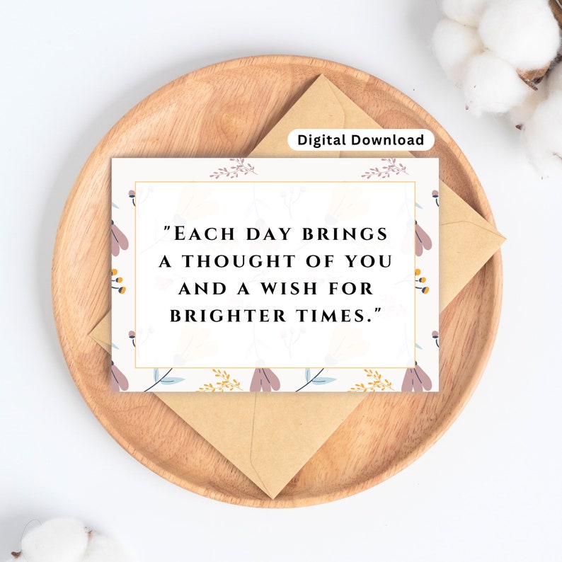 Sympathy Card Thinking of You Card Condolence Card Printable Quote Card ...