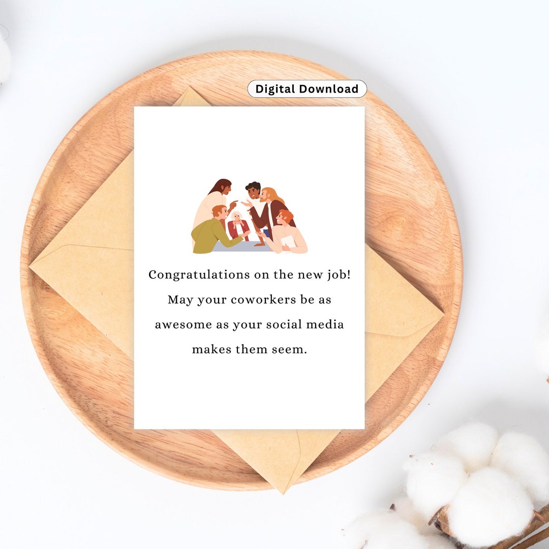 New Job Card Coworker Card Good Luck at Your New Job Card New Job ...