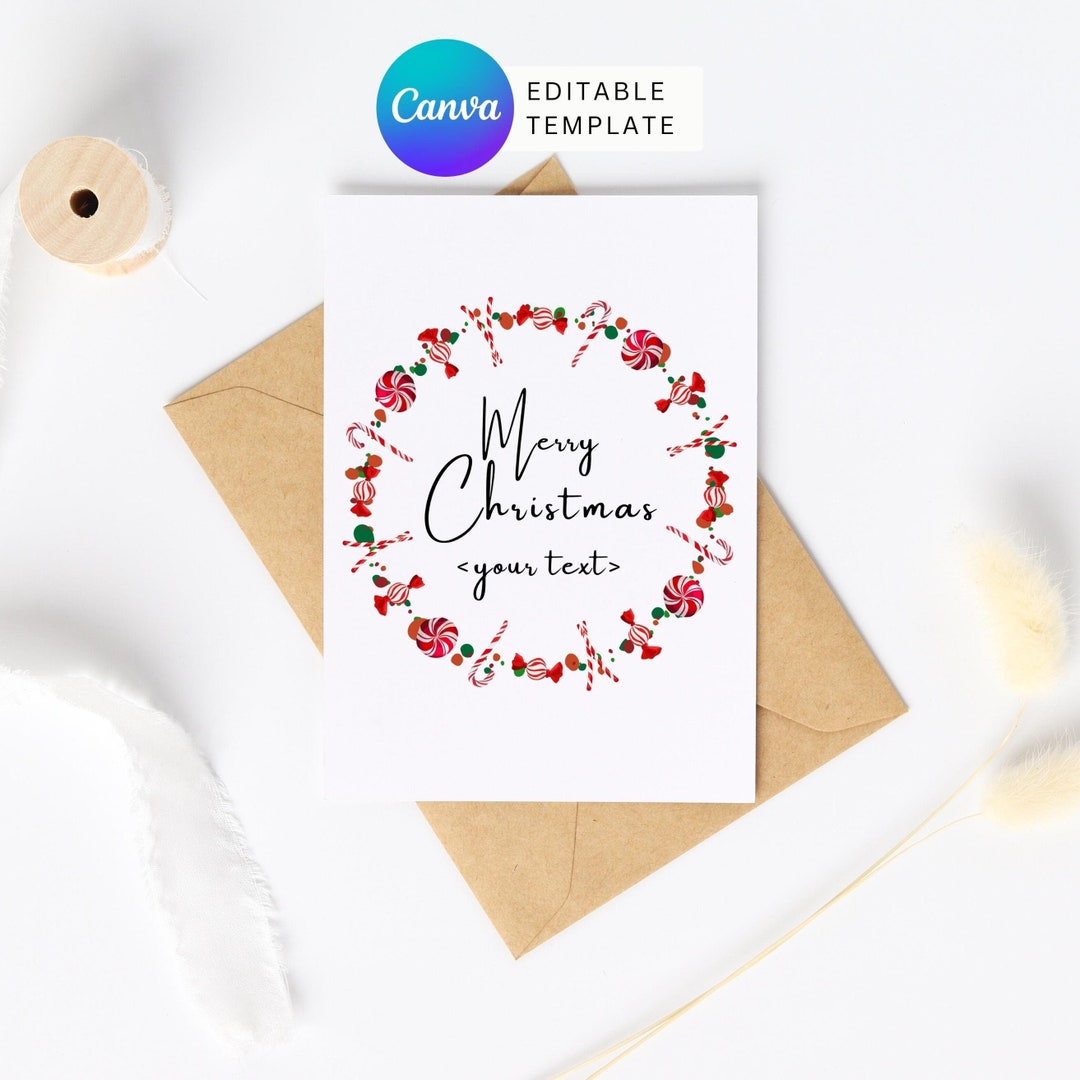 Editable Merry Christmas Card Template Printable Christmas - Etsy