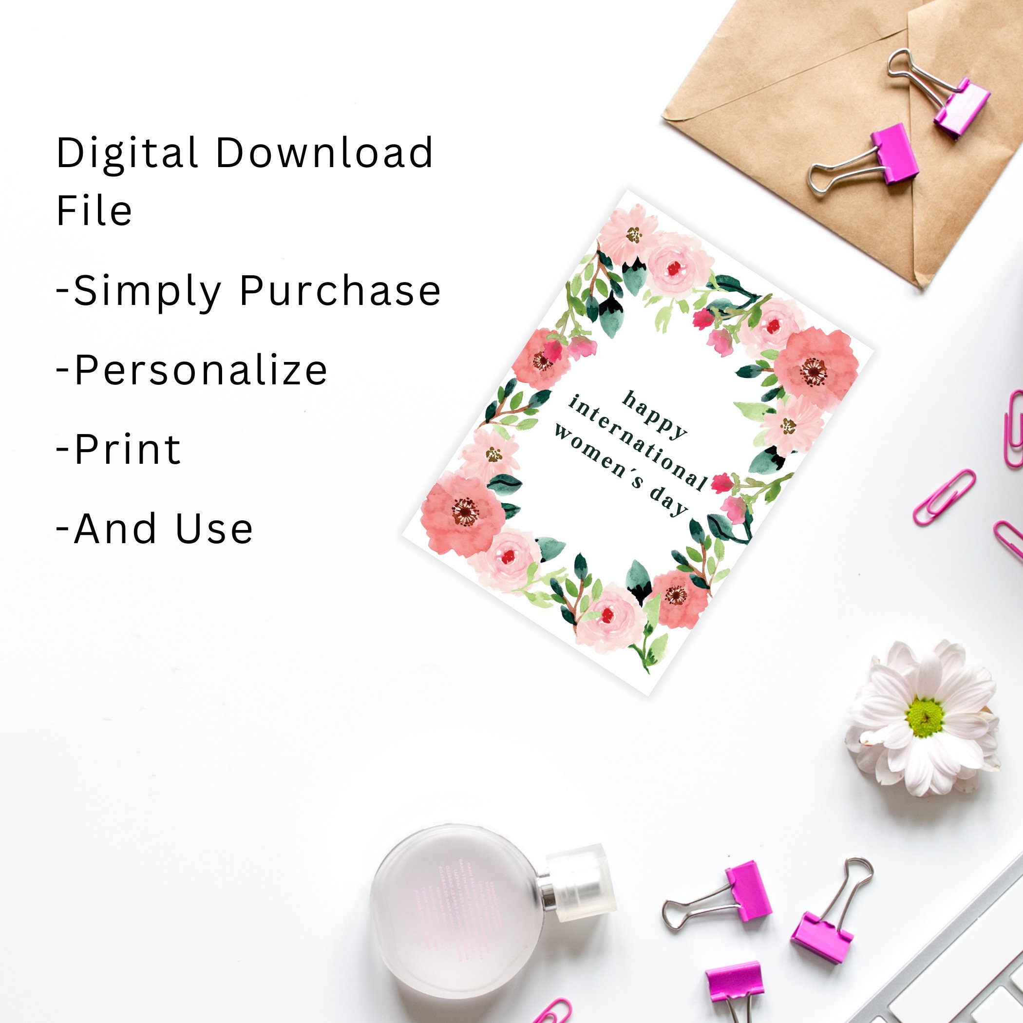 International Women's Day Card for Strong Women Empowerment March 8 ...