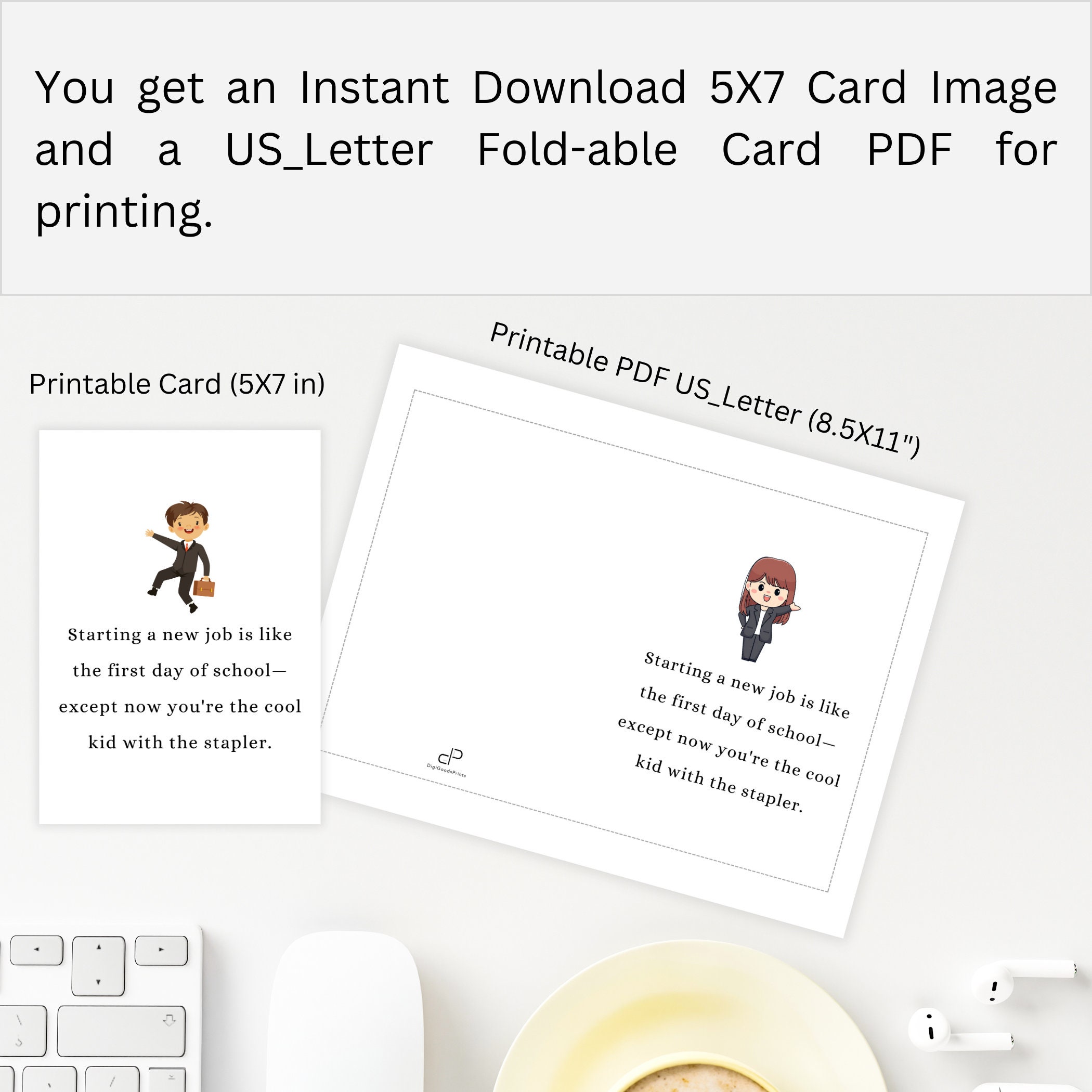 New Job Card Printable Good Luck at Your New Job Card New Job Congrats ...