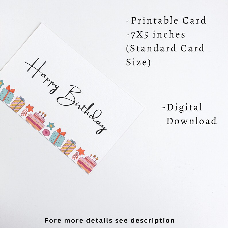 Happy Birthday Card Printable Birthday Card Girl Birthday Card for Kids ...