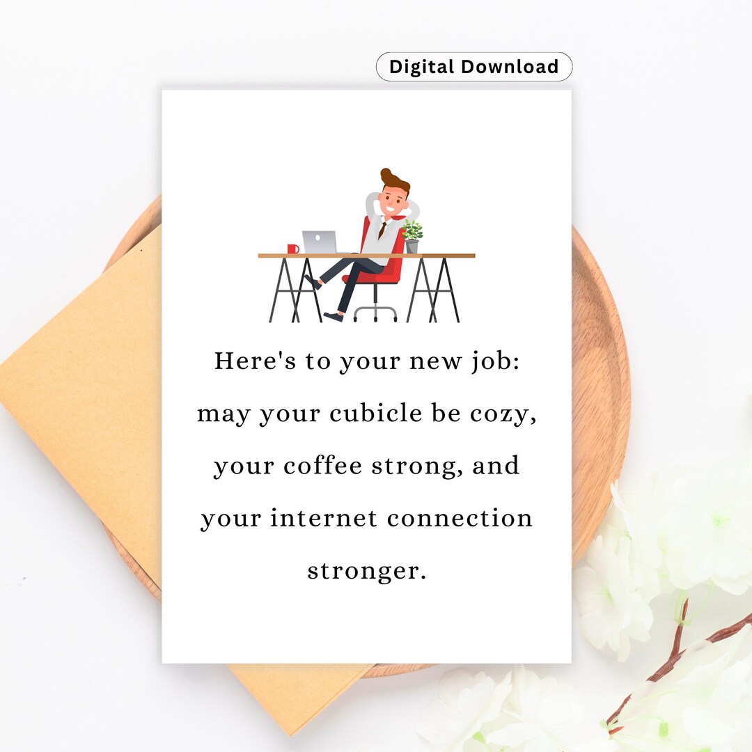 New Job Card Printable Good Luck at Your New Job Card New Job Congrats ...