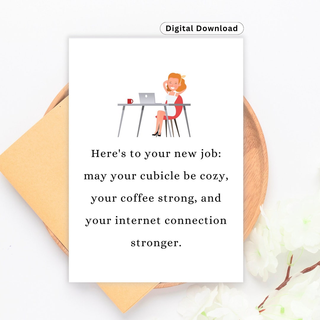 New Job Card Printable Good Luck at Your New Job Card New Job Congrats ...
