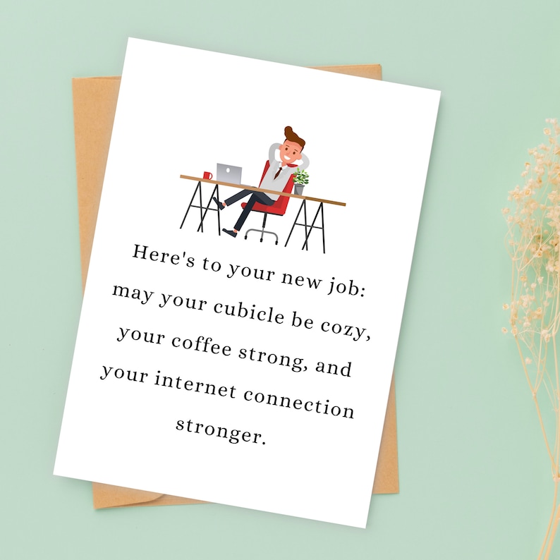 New Job Card Printable Good Luck at Your New Job Card New Job Congrats ...