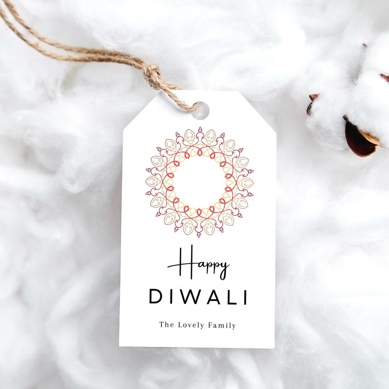 Happy Diwali Gift Tag Printable Diwali Tag Editable Deepawali Gift Tag ...
