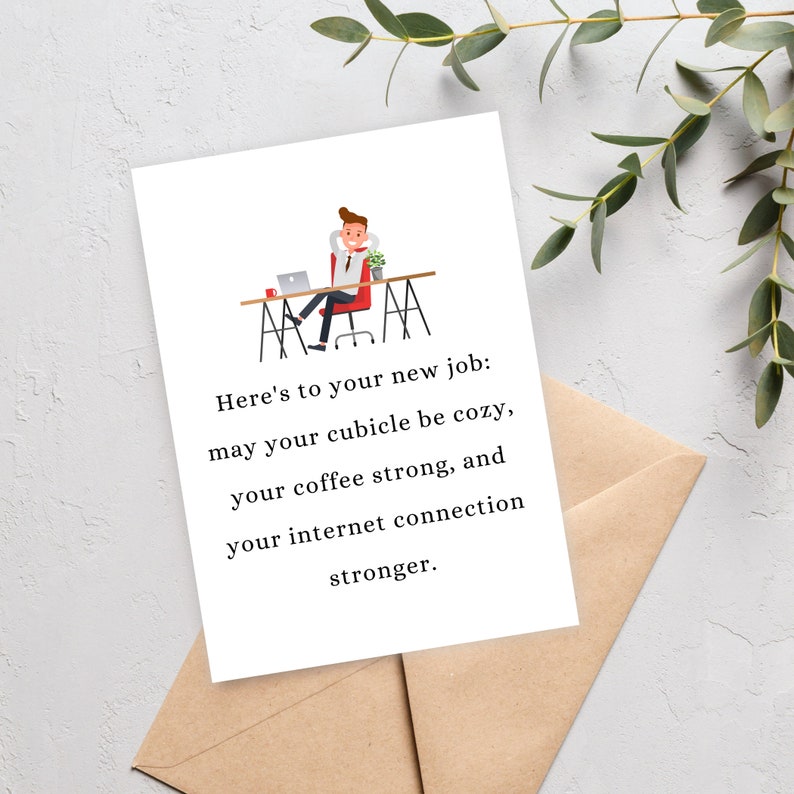 New Job Card Printable Good Luck at Your New Job Card New Job Congrats ...