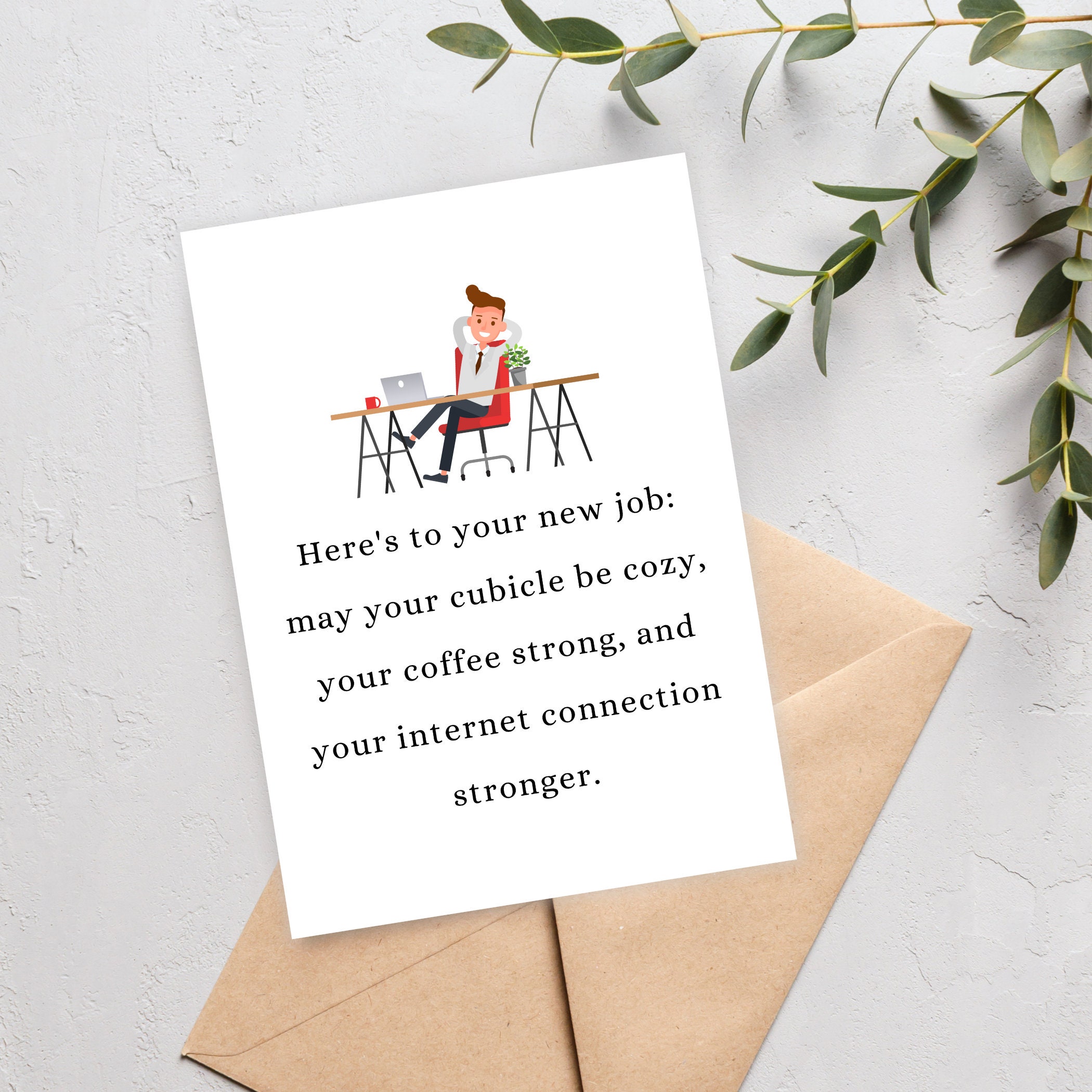 New Job Card Printable Good Luck at Your New Job Card New Job Congrats ...