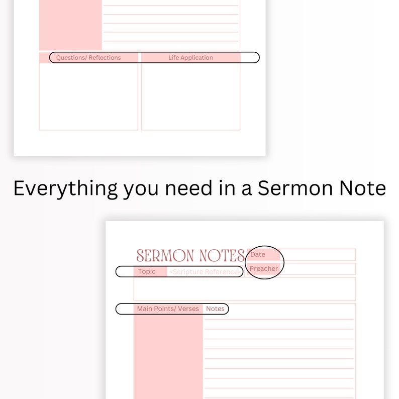 Sermon Notes Printable Sermon Notes Template Sermon Notes Digital ...