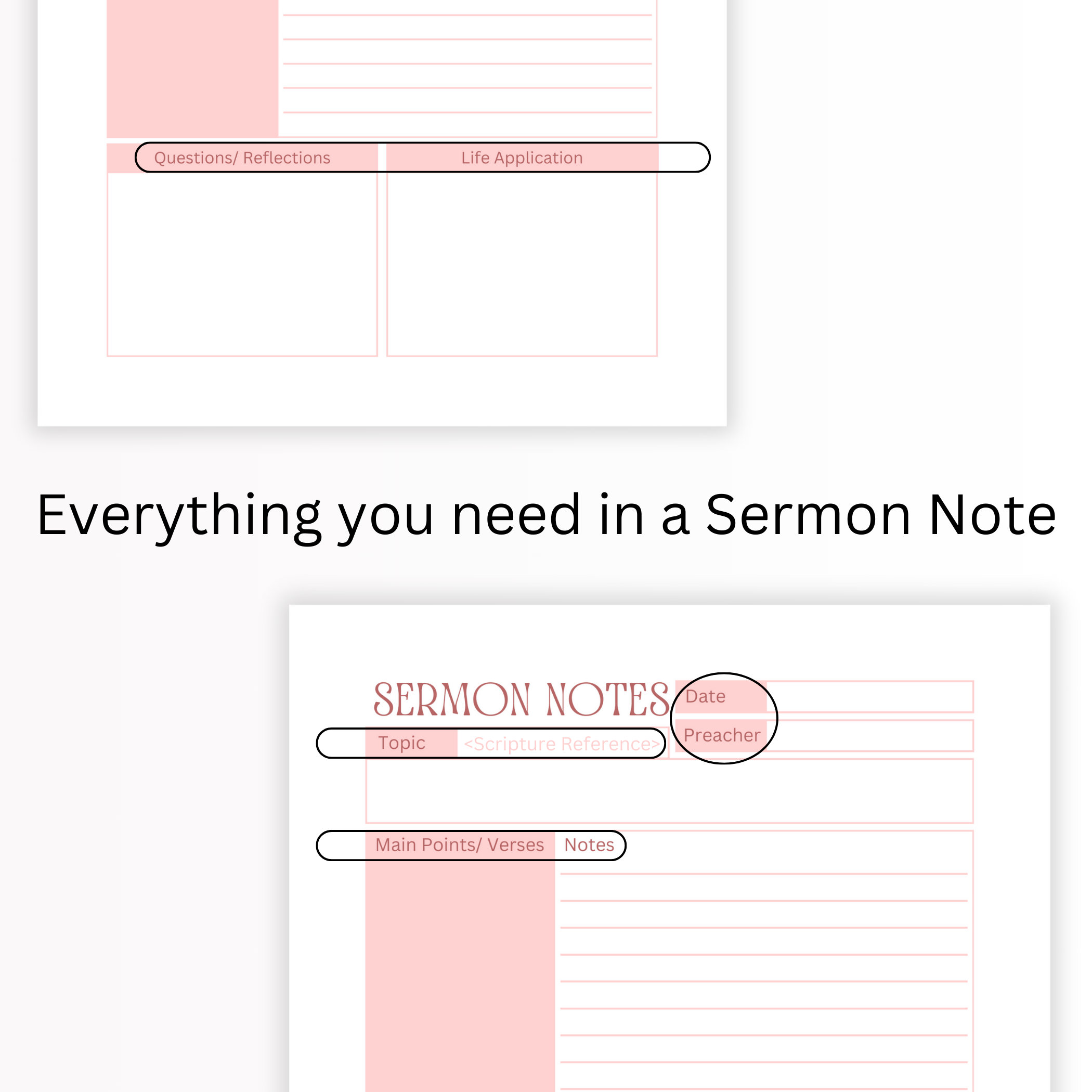 Sermon Notes Printable Sermon Notes Template Sermon Notes Digital ...