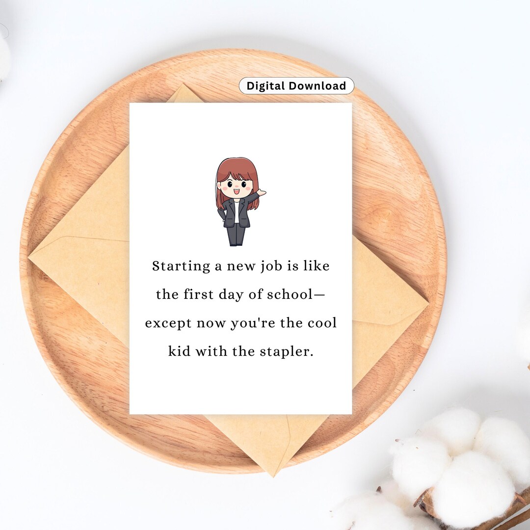 New Job Card Printable Good Luck at Your New Job Card New Job Congrats ...