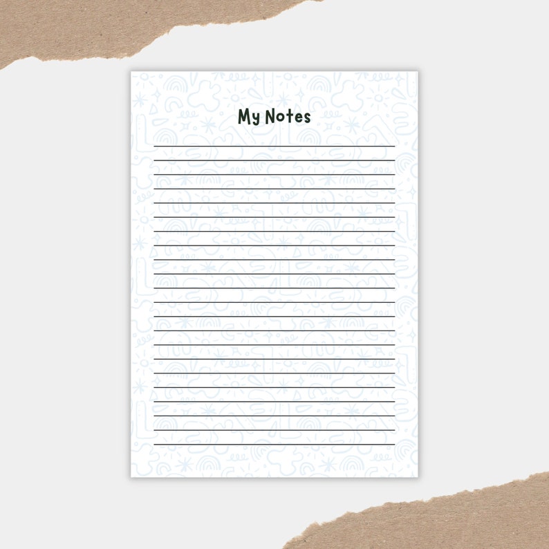 Note Taking Template Printable Shape Seamless Pattern Notes Page ...