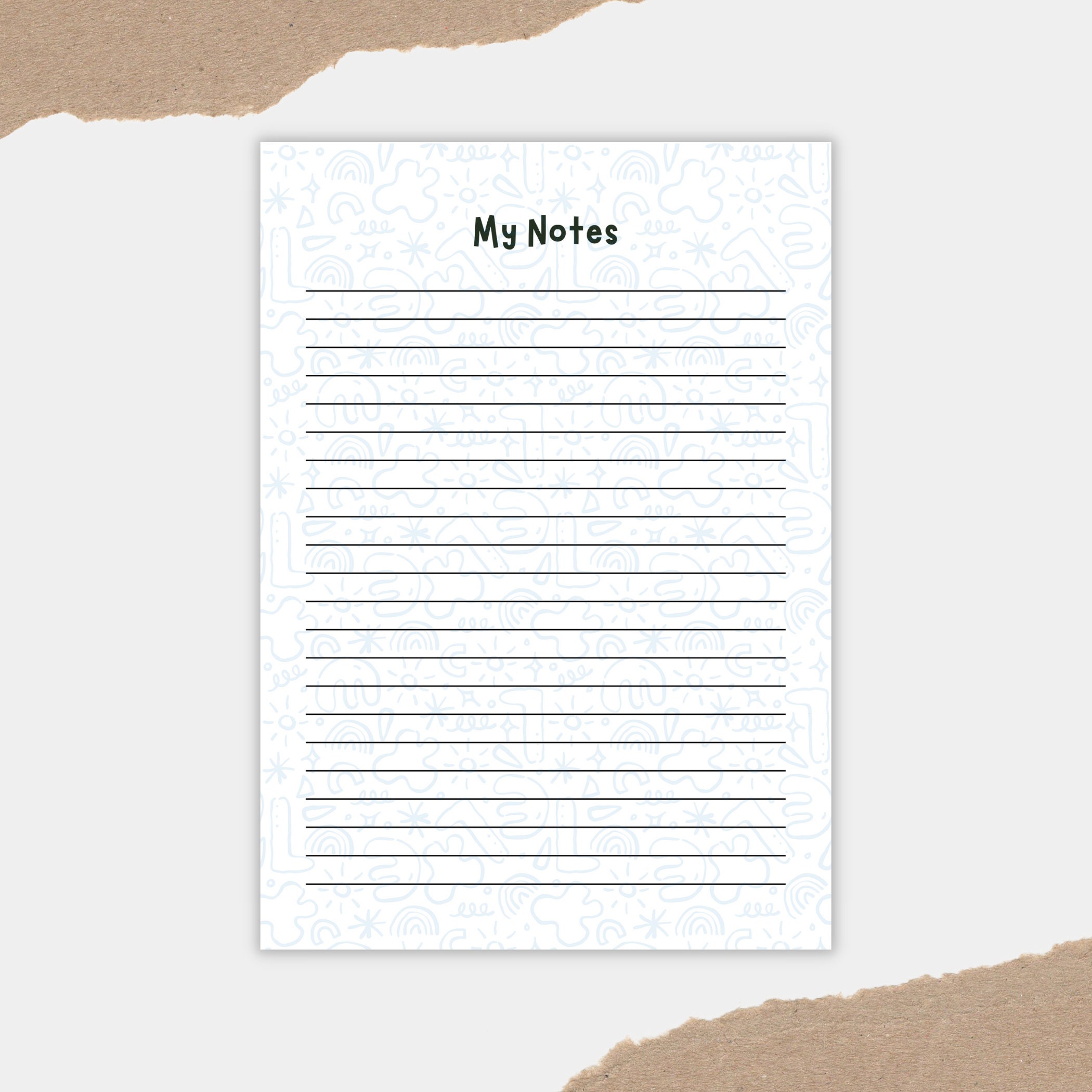 Note Taking Template Printable Shape Seamless Pattern Notes Page ...